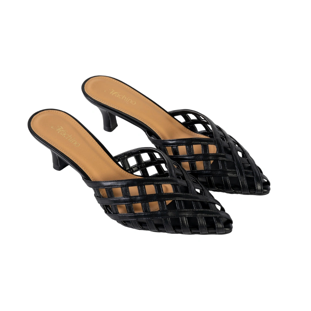 Stripe Mules in Black – Machino