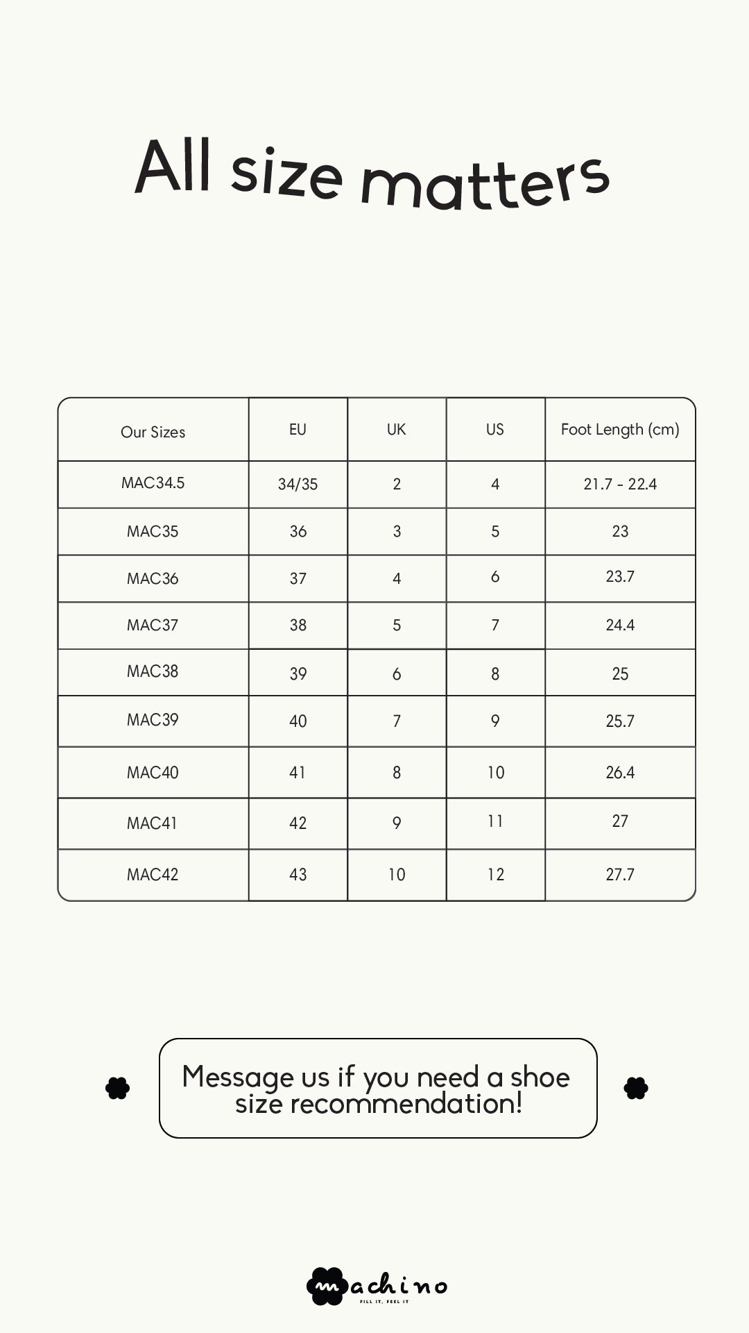 Shoe Size Guide – Machino Group Sdn Bhd 1549199D